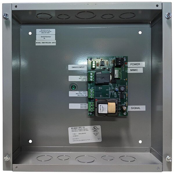 Doug Fleenor DMX Relay Pack w/ 240VAC Input and Output - 1 Channel - 20 ...