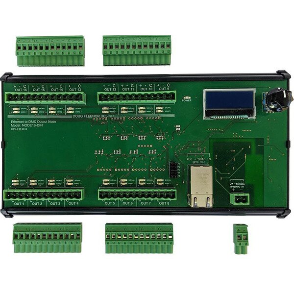 Doug Fleenor 16 Port Ethernet to DMX Interface - DIN-Rail Mounted in ...