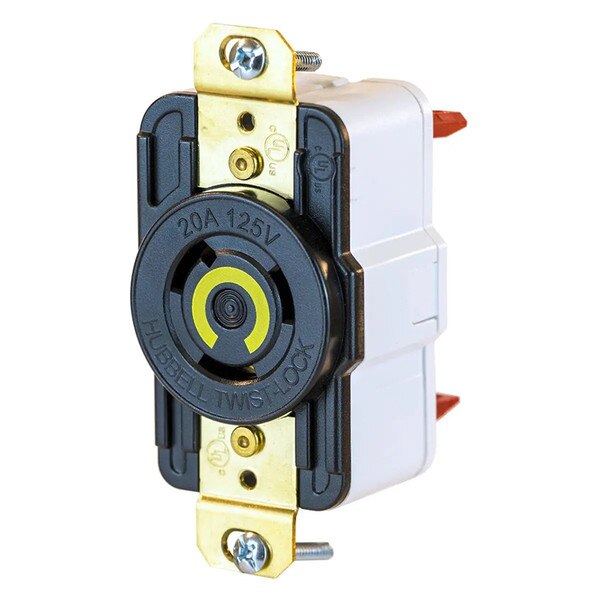 Hubbell Twist-Lock Receptacle with Spring Termination 20A, 125V L5-20R ...