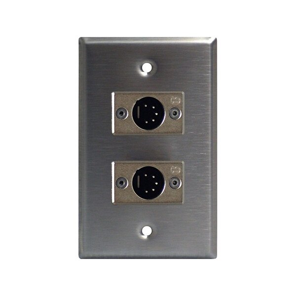 Lightronics Single Gang Wall Plate - Male Dual DMX-512 5-Pin ...