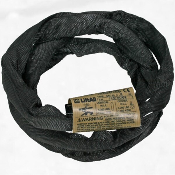 Black Nylon Steel Flex Roundsling - Galvanized Aircraft Cable Core- 6ft ...