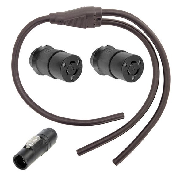 Male TRUE1 PowerCON Connector to Female L6-20 Connectors 36in Two-fer ...